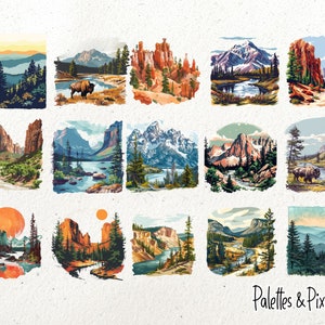 National Park Clipart Bundle, Digital Download Commerical Use Art, PNG ...