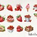Strawberry Watercolor Clipart Bundle, Summer Strawberries, Frames and ...