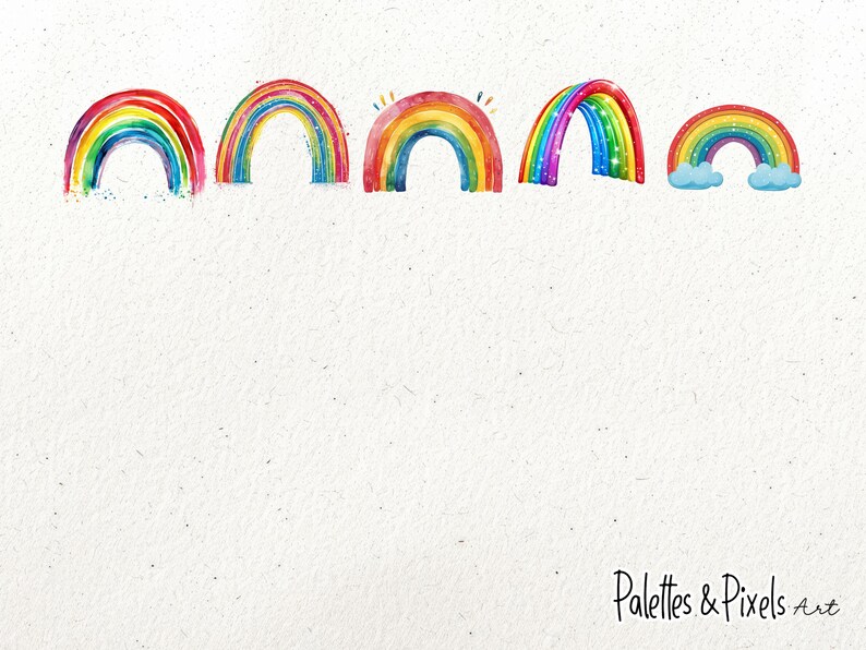 Rainbows Clipart Bundle, Digital Download Commerical Use Art, PNG Clip ...