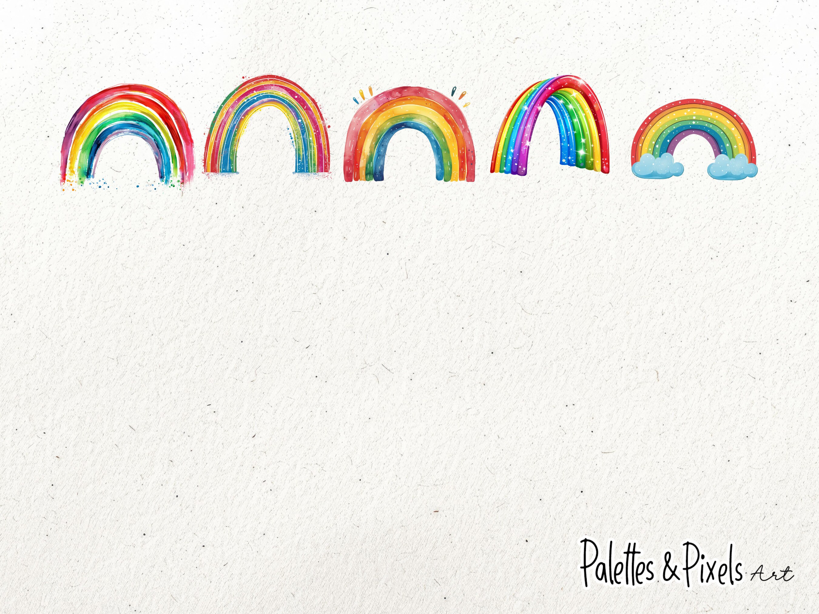Rainbows Clipart Bundle, Digital Download Commerical Use Art, PNG Clip ...
