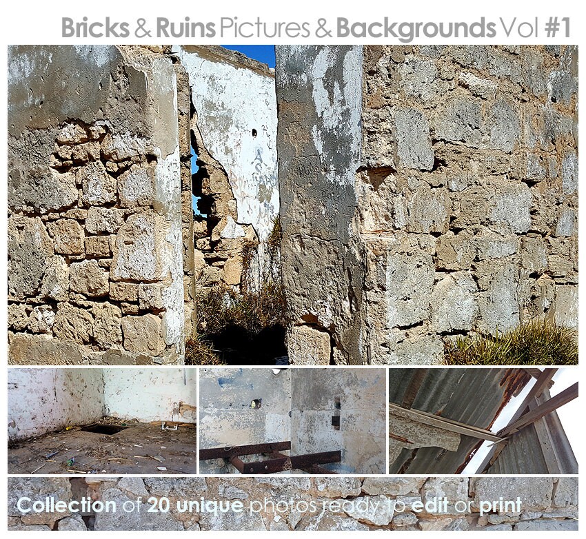 Bricks and Ruins Vol 1 Digital Brick Texture Photographs - Etsy