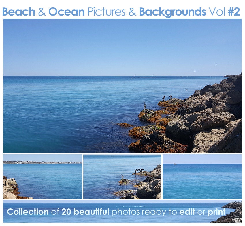 Beach and Ocean Photos Vol 2, Digital Beach Landscape Photographs ...