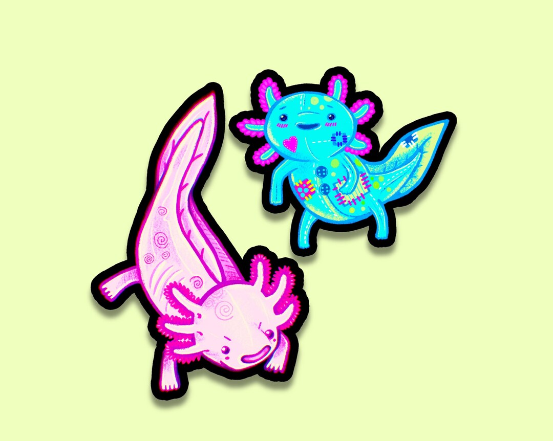 Axolotl Holographic Vinyl Sticker Large - Etsy