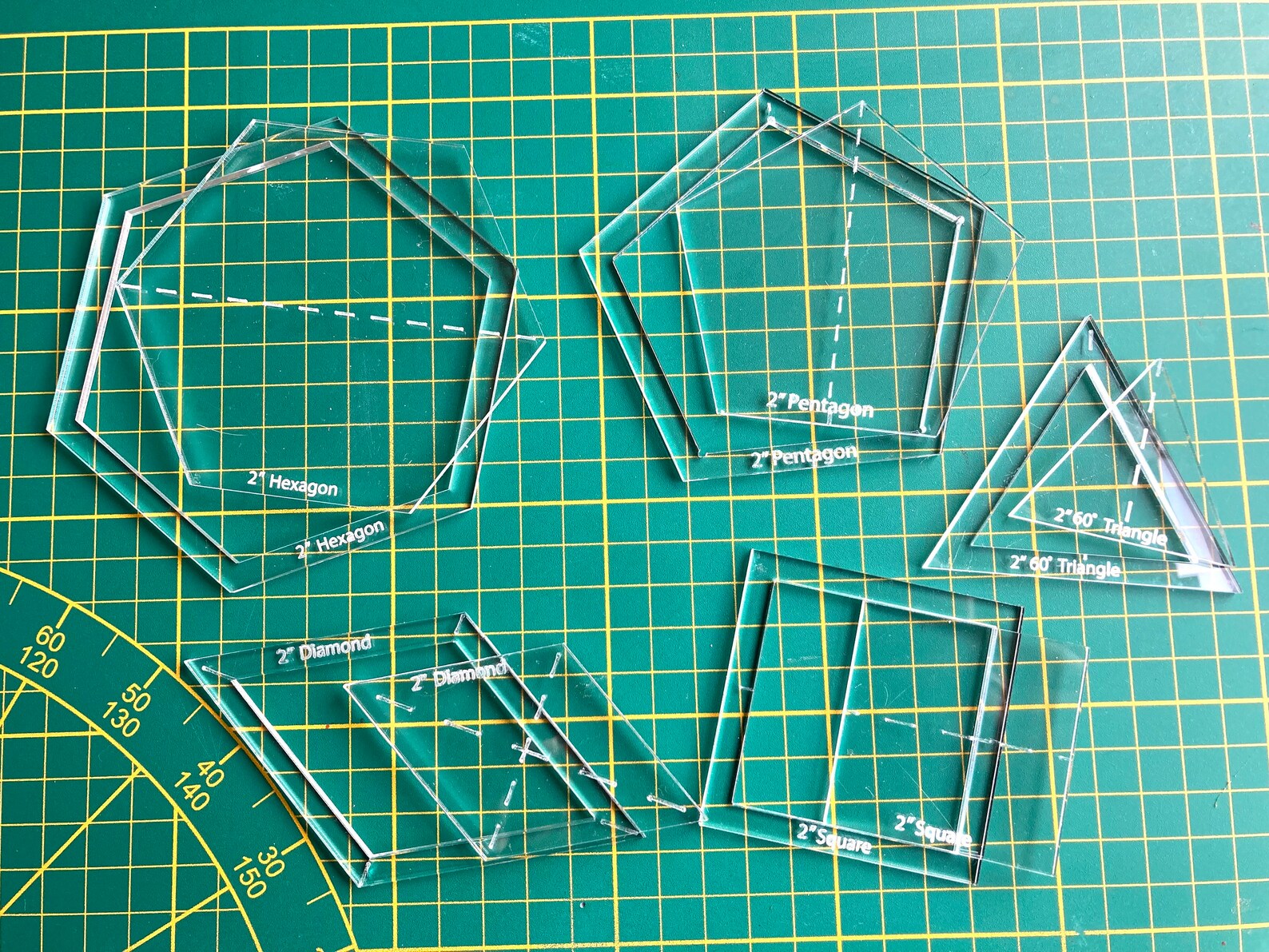2" Quilt Shapes , Acrylic Templates for Paper Piecing, Patchwork ...