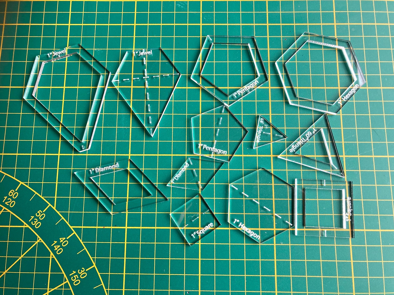 1" Quilt Shapes , Acrylic Templates for Paper Piecing , Patchwork ...