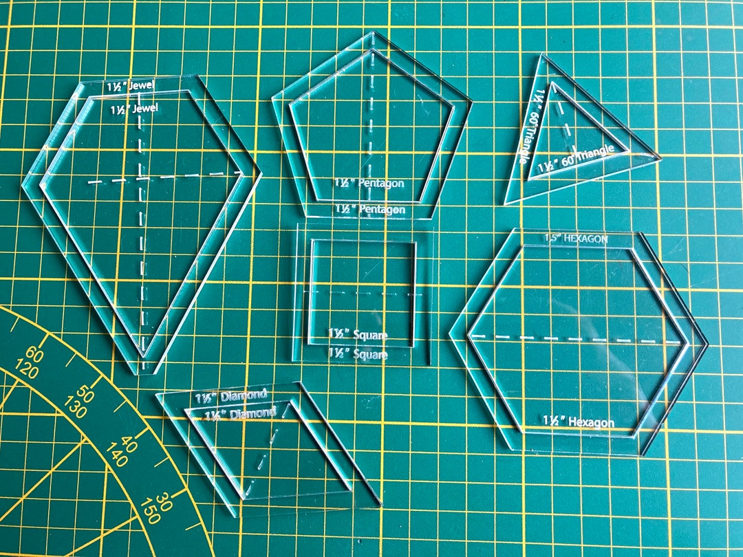 1 1/2" Quilt Shapes , Acrylic Templates for Paper Piecing , Patchwork ...