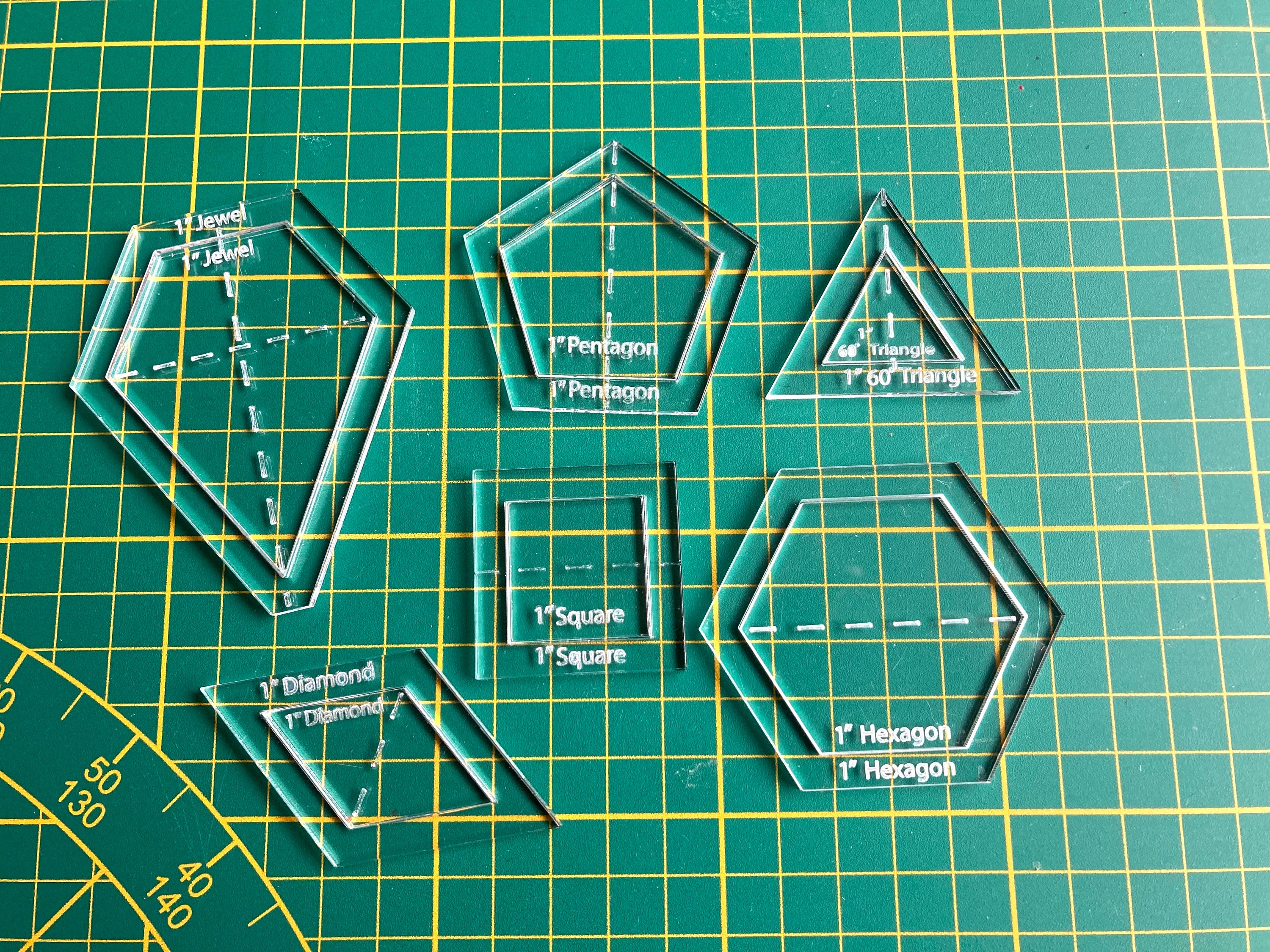 1" Quilt Shapes , Acrylic Templates for Paper Piecing , Patchwork ...
