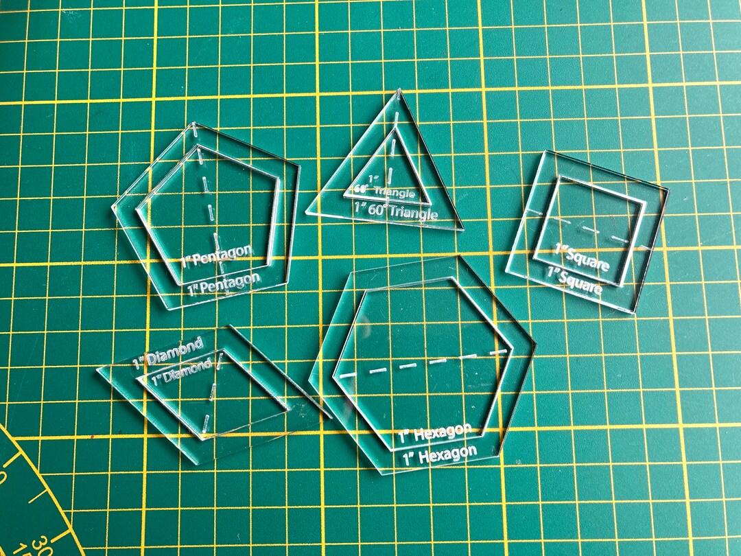 1" Quilt Shapes , Acrylic Templates for Paper Piecing , Patchwork ...