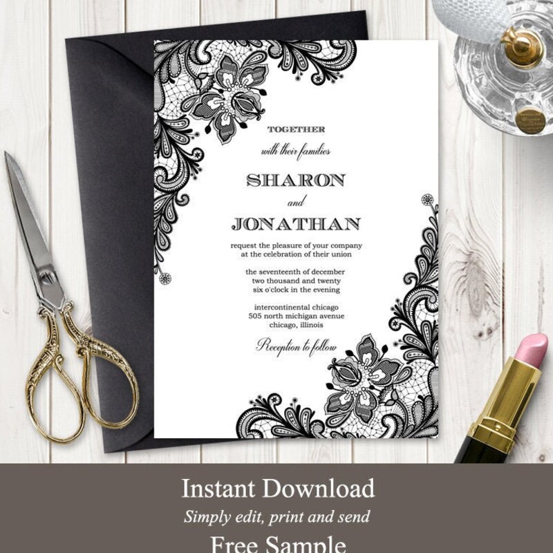 Lace Invitation - Etsy