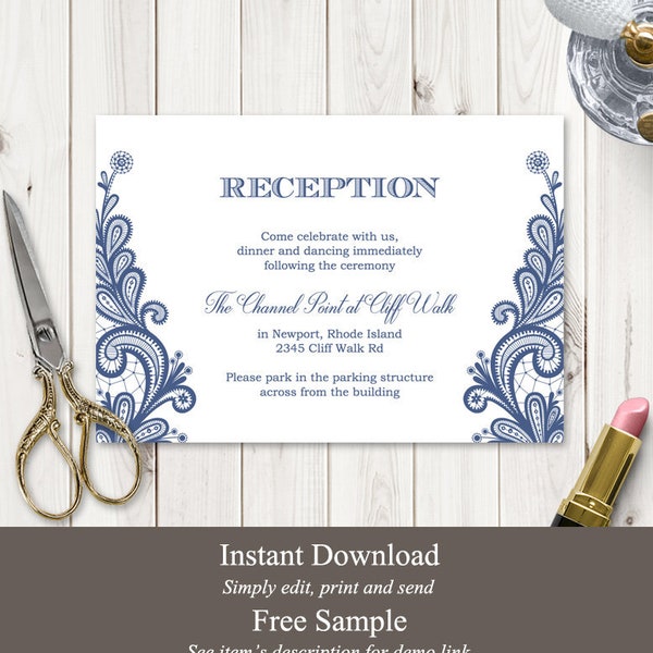Reception Card - Etsy