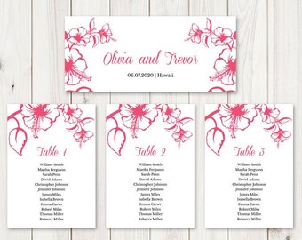 Tropical Seating Chart Template - Etsy