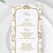 Elegant Wedding Menu Template "vintage Roses", Gold. DIY Classic ...