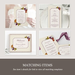 Fall Wedding Favor Tag Template autumn Leaves. DIY Printable Watercolor ...
