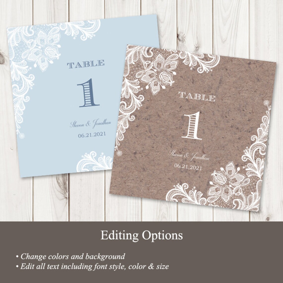 Wedding Table Numbers Template vintage Lace - Etsy