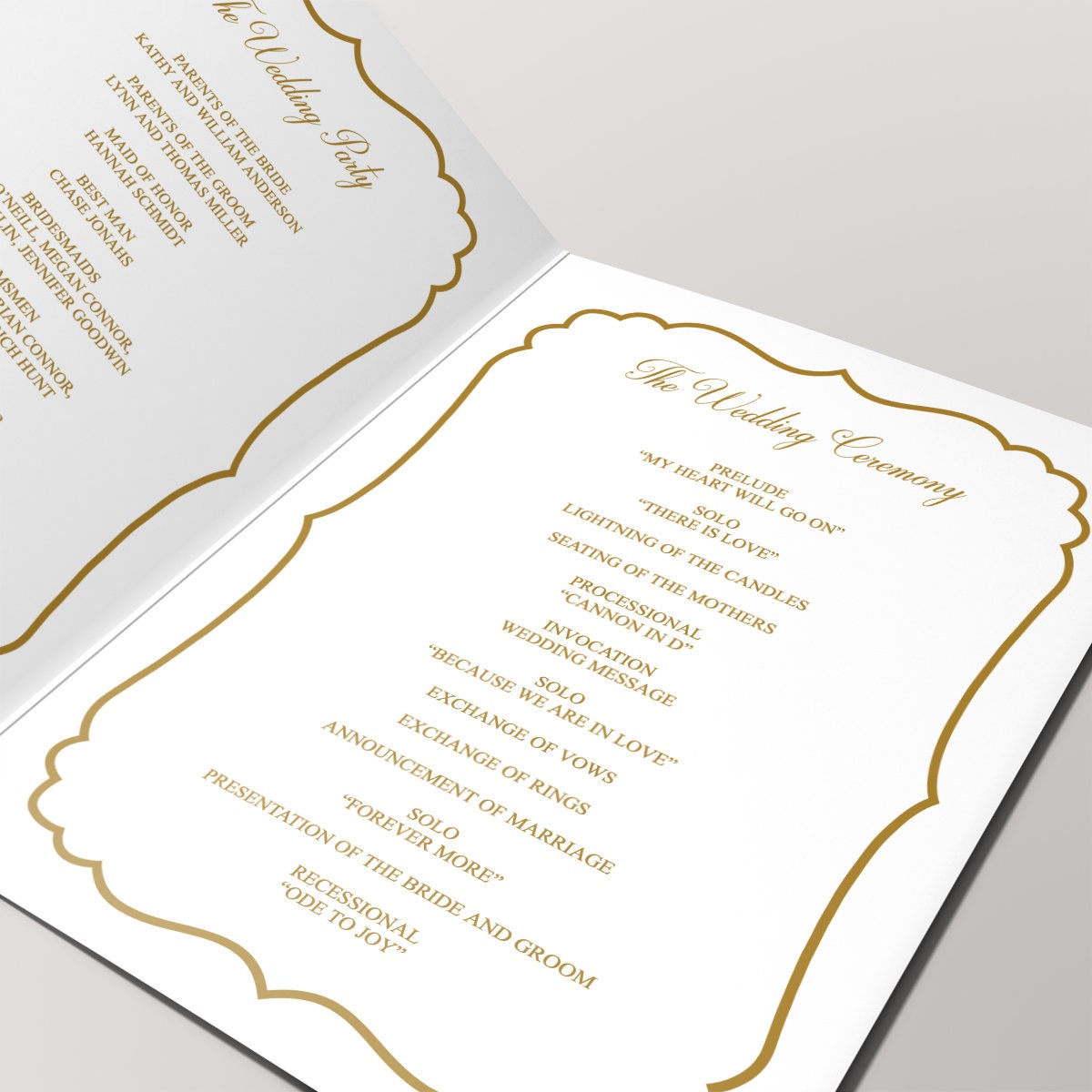 Wedding Bi-fold Program Template vintage Roses | Etsy