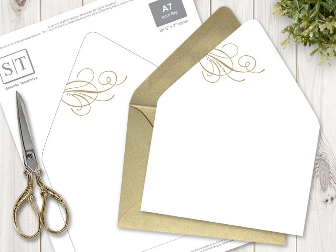 Elegant Wedding Envelope Liner Printable Template classi | Etsy