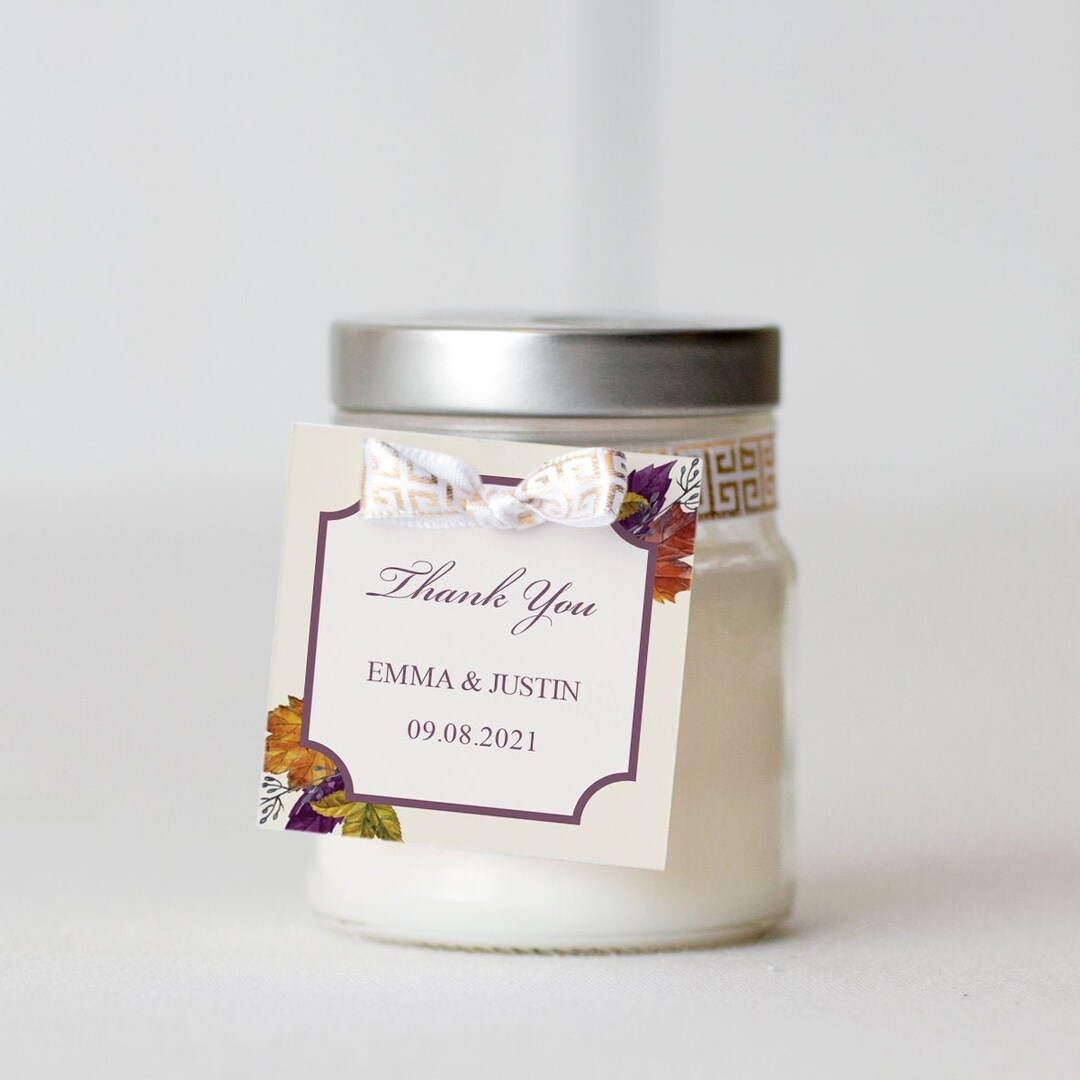 Fall Wedding Favor Tag Template autumn Leaves. DIY Printable Watercolor ...