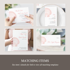 Destination Wedding Program Template "seaside Romance", Coral Pink ...