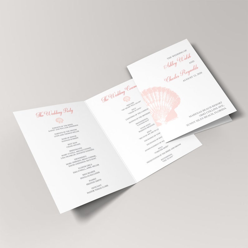 Destination Wedding Program Template seaside - Etsy