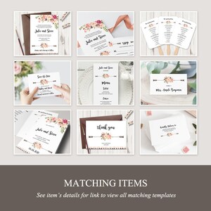 Boho Wedding Program Template "bohemian Love". DIY Printable Rustic ...