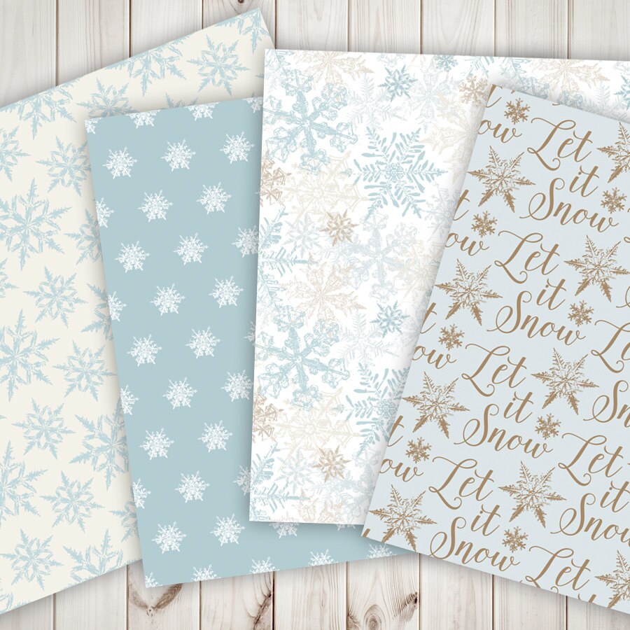 Christmas Paper Pack, Winter Digital Paper Pad, Printable Paper Set ...