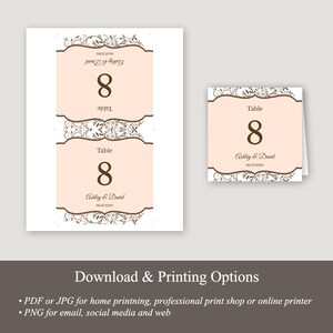 Wedding Table Numbers Printable Template spring - Etsy