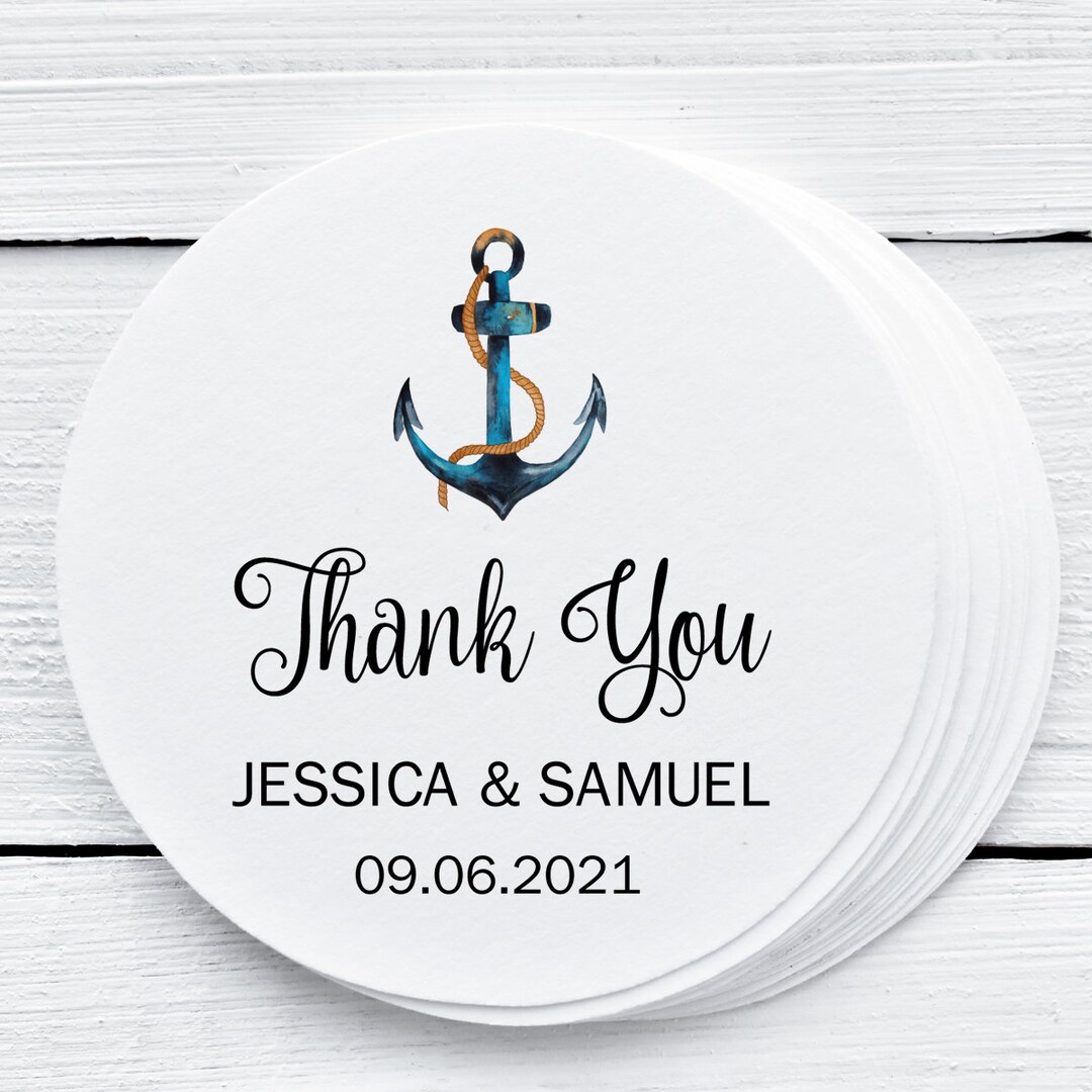 Wedding Favor Tag Template Nautical Allure. DIY Printable Sticker Label ...