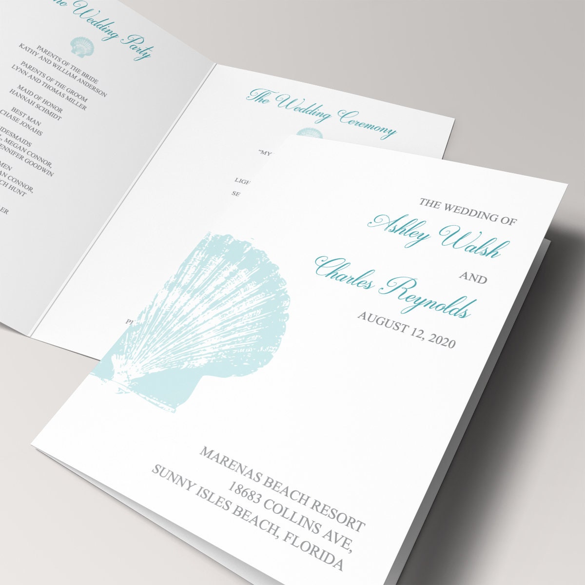 Destination Wedding Program Template seaside | Etsy