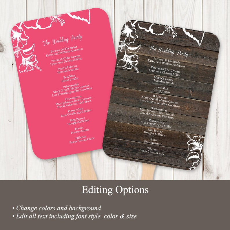Destination Wedding Fan Program hawaii With - Etsy