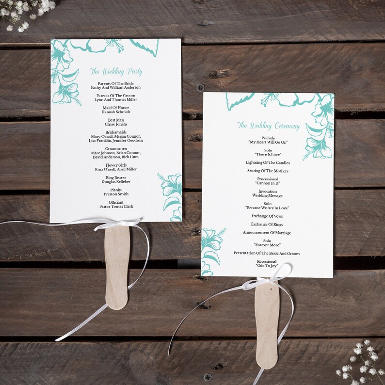 Destination Wedding Fan Program hawaii With - Etsy