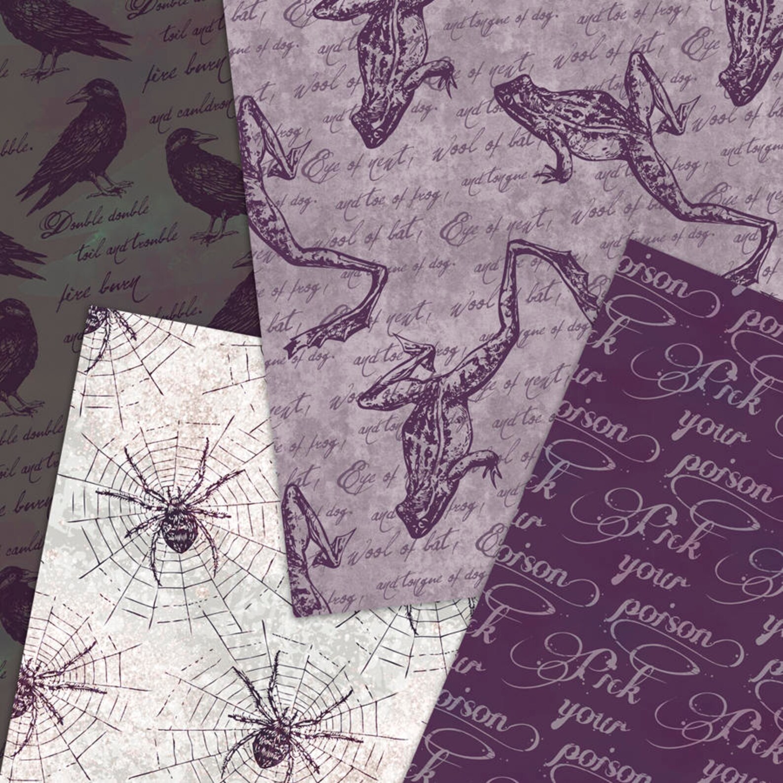 Halloween Paper Pack Digital Scrapbooking Paper Pad | Etsy