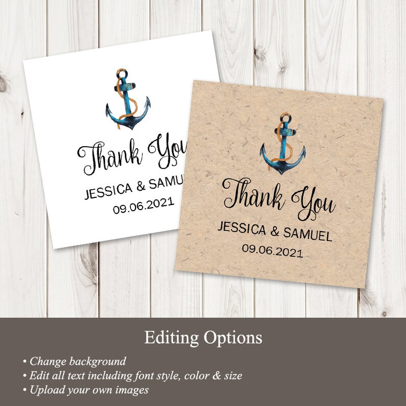 Wedding Favor Tag Template Nautical Allure. DIY Printable - Etsy