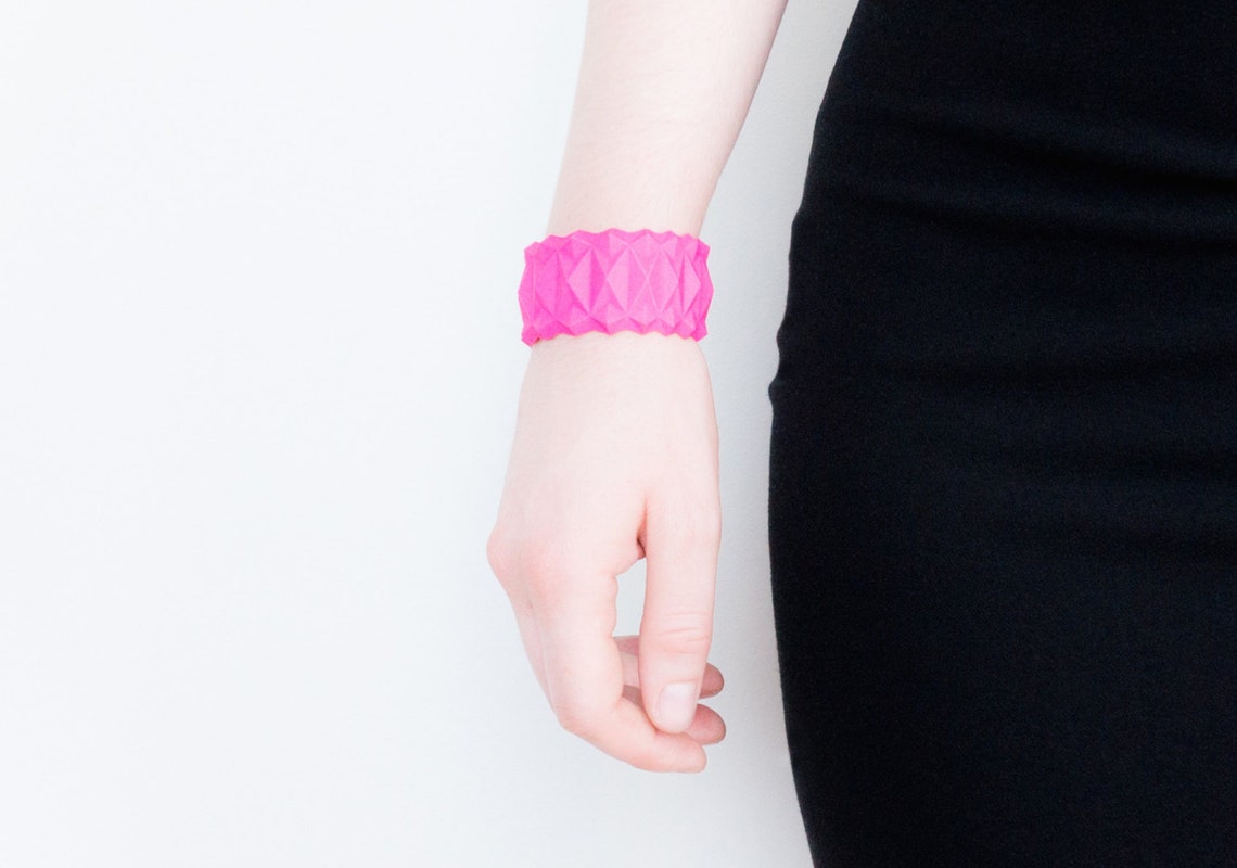 3D Printed Cuff With Triangular Facets - Etsy