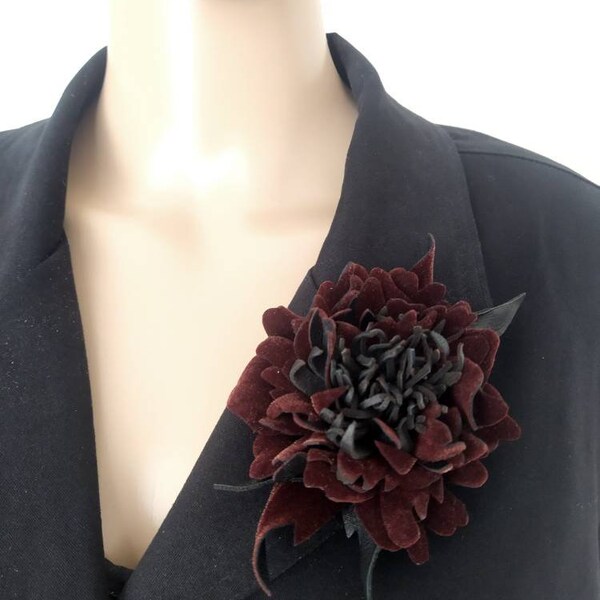Leather Brooch - Etsy