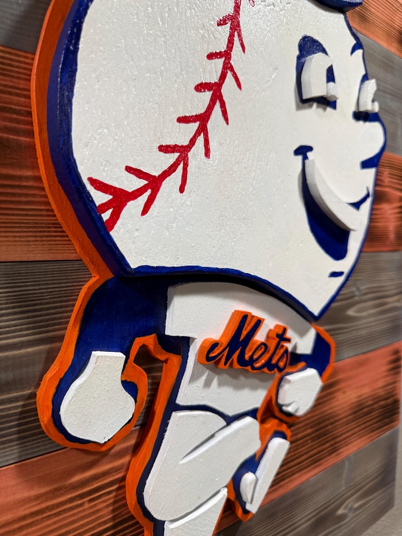 Mr. Met, New York Mets 3D Wooden Sign. - Etsy