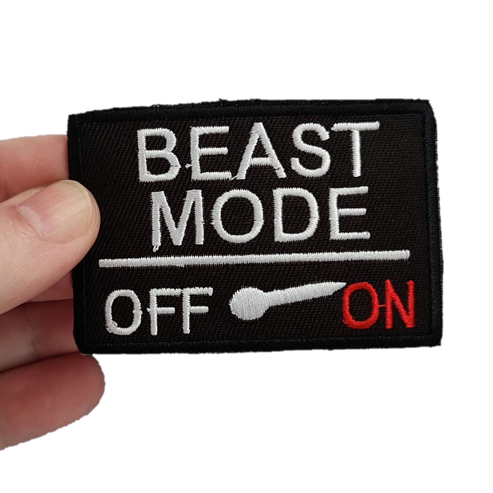 Beast Mode on Iron on Patch Slogan Motif Patches Badge Biker 5 Cm X 7.5 ...