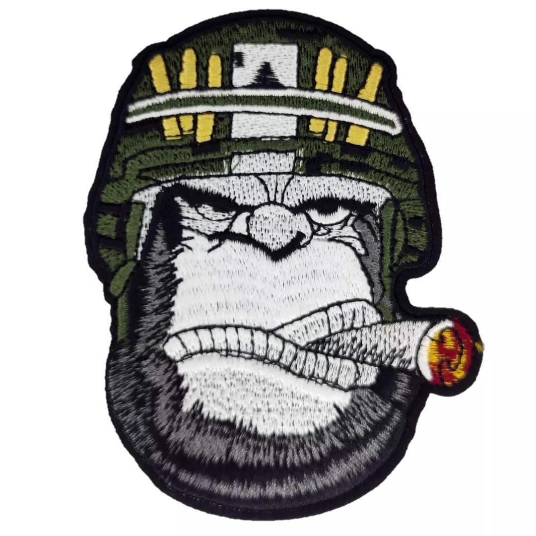 Iron on Patch Gorilla Soldier 10 Cm X 7.7 Cm Badge Patches Decoration ...