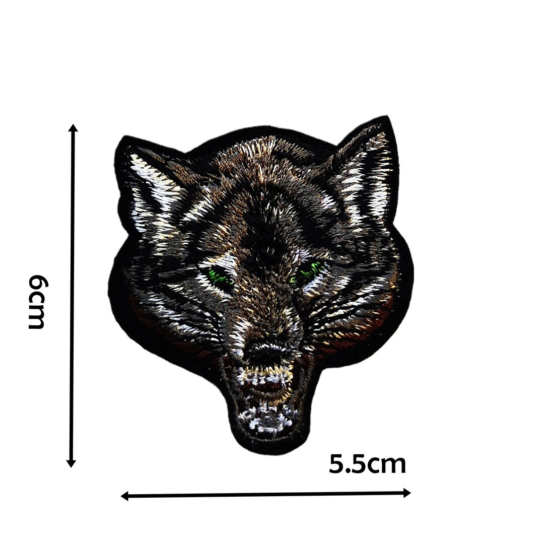 Wolf Iron on Patch Face 6cm X 5.5cm Detailed Badge Motif - Etsy