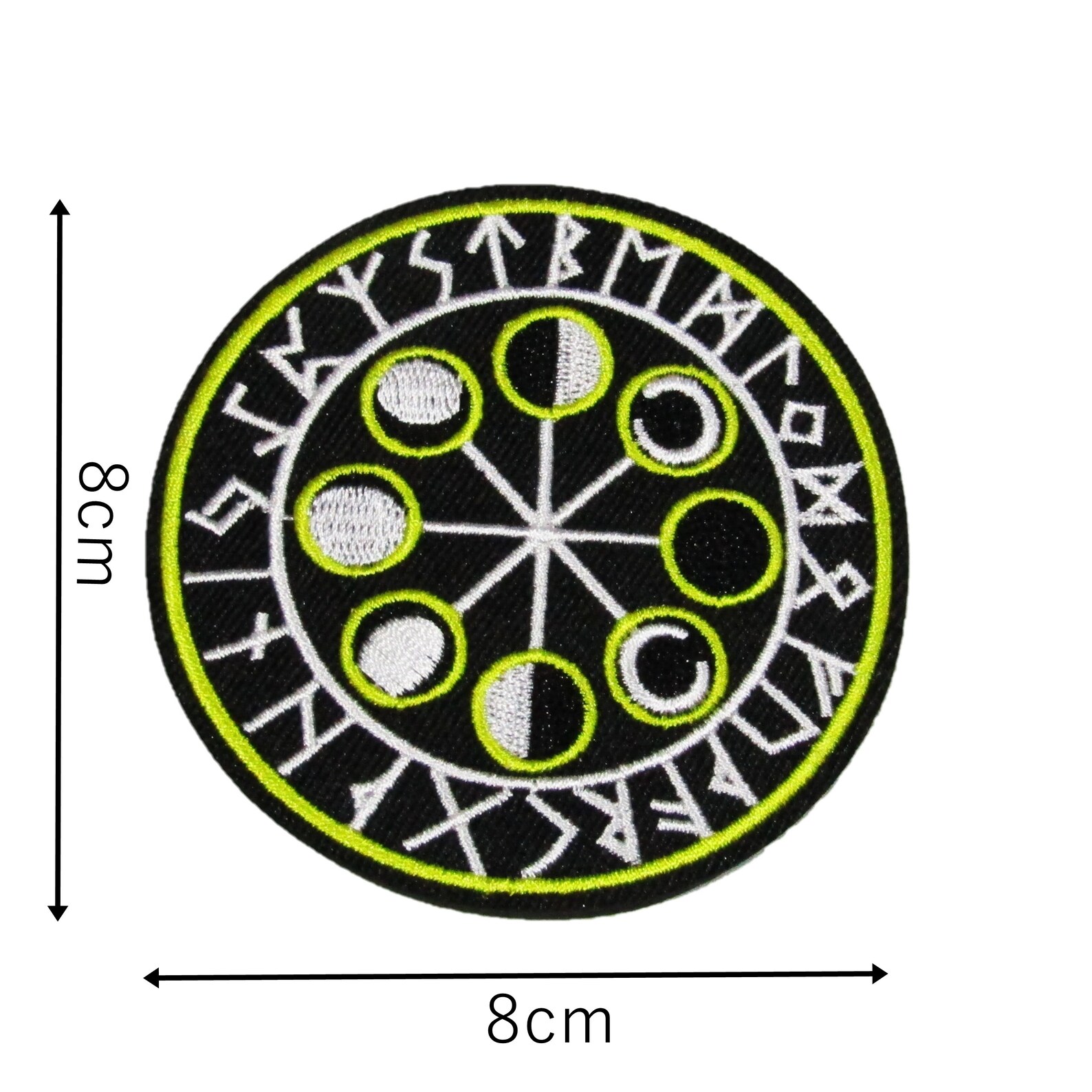 Nordic Moon Phases Viking Rune Iron on Patch Badge 8CM X 8CM Motif ...