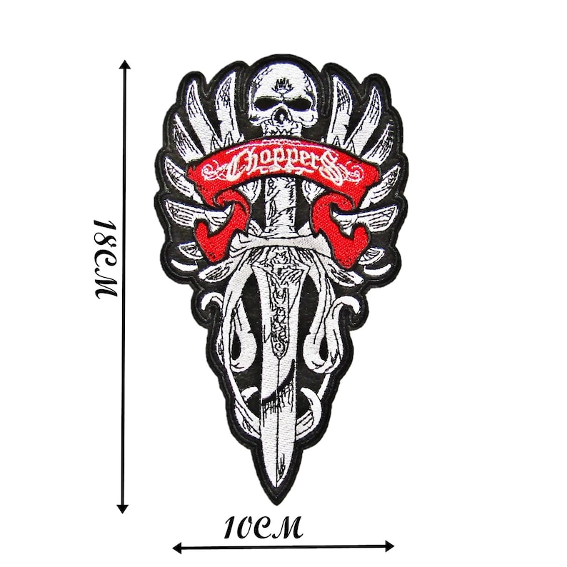 Chopper Dagger Iron on Patch High Quality Motif Badge Decoration ...