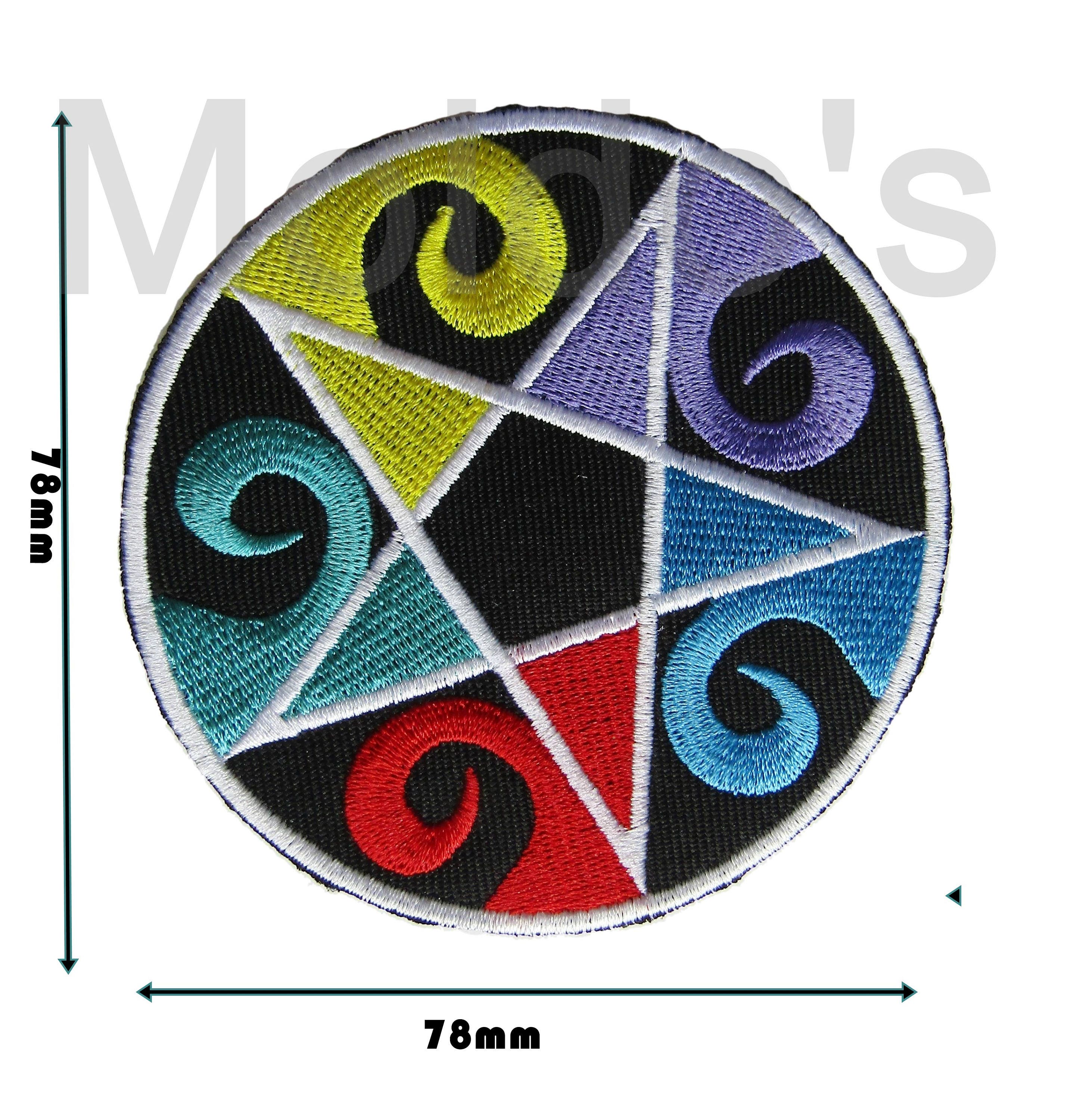 Pentagram Wiccan Badge Patch Patches Embroidered Sew Bright Iron on ...