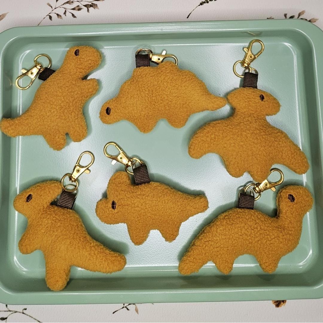 Dino Nugget Keychain Plush - Weighted Stuffed Toy - Etsy