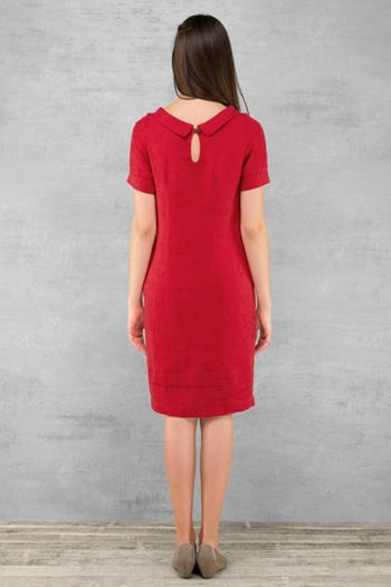 Linen Women Dress Pure Linen Dress Red Dress Spring Summer - Etsy