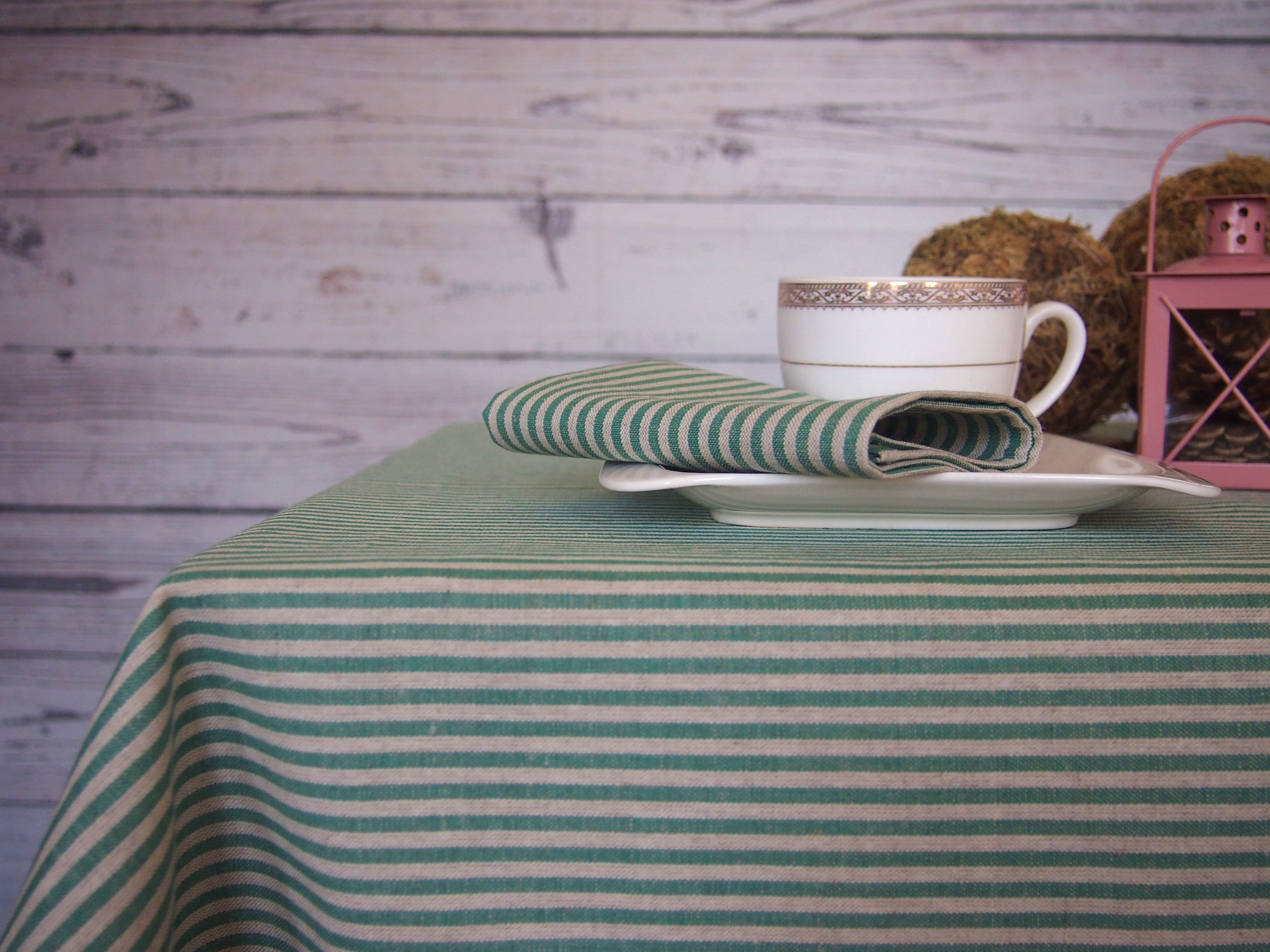 Pascua Mantel de lino navideño mesa de lino verde cubierta - Etsy España