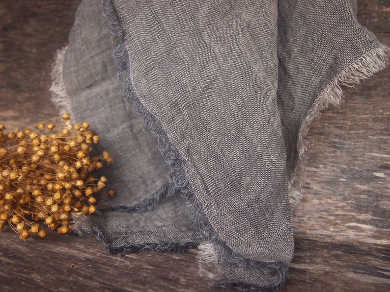 Linen Dark Grey/natural Linen Shawl Eco Shawl Warm Linen - Etsy
