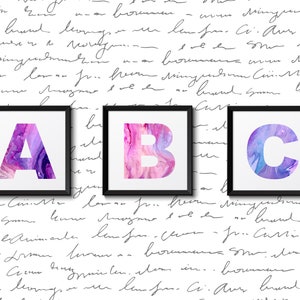 Pink and Purple Marble Alphabet Clip Art | Pink Letters | Purple ...