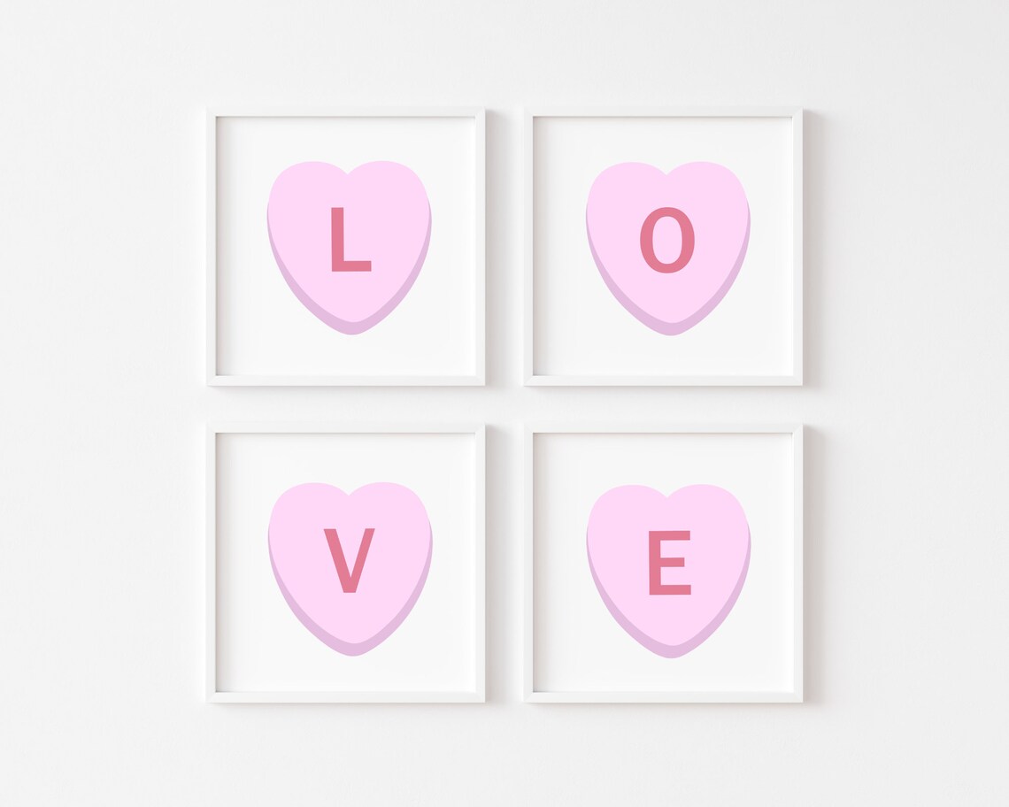 Sweet Heart Candy Alphabet Clip Art | Valentine's Day Clip Art | Pink ...