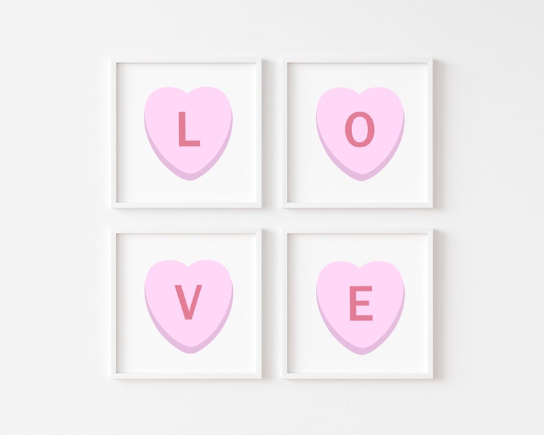 Sweet Heart Candy Alphabet Clip Art | Valentine's Day Clip Art | Pink ...