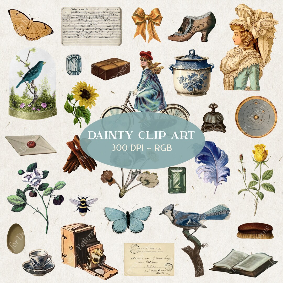 Vintage Dainty Clip Art Collection Antique Clip Art - Etsy