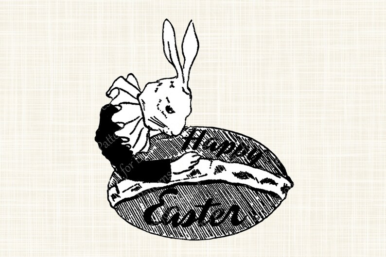 Vintage Easter Bunny Clip Art | Vintage Images | Digital Download - Etsy